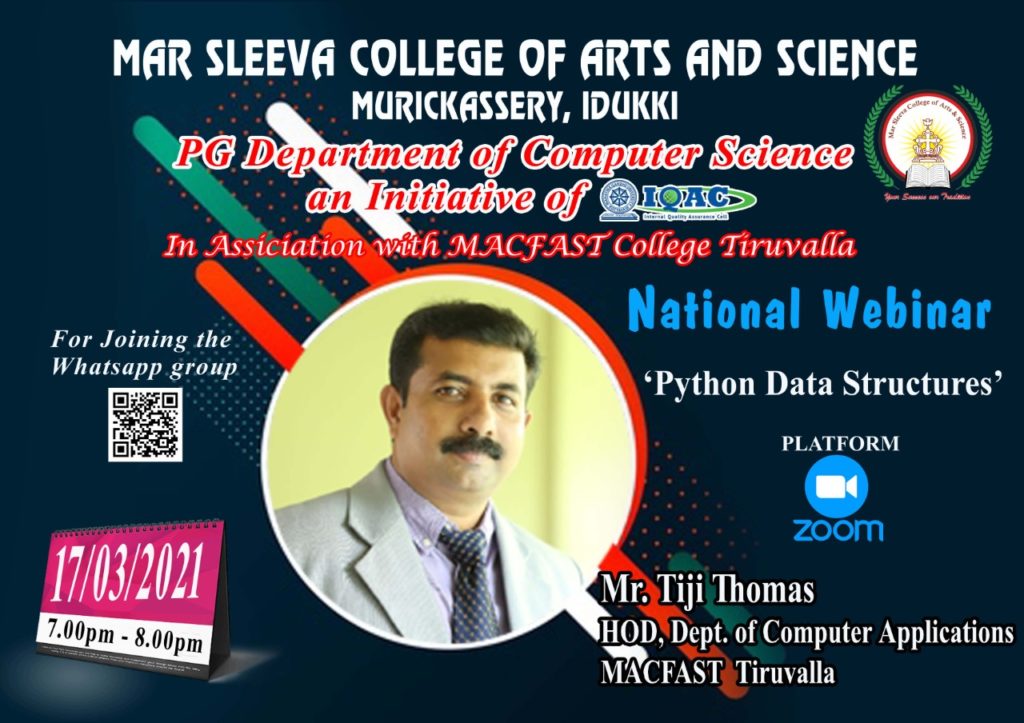 National Webinar - "Python Data Structures" - MACFAST