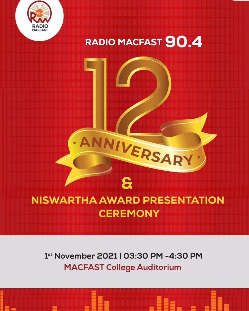 Radio MACFAST-90.4 12th Anniversary Celebration & Niswartha Award Presentation ceremony - MACFAST