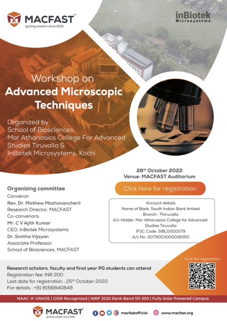 Workshop on Advanced Microscopic Techniques - MACFAST
