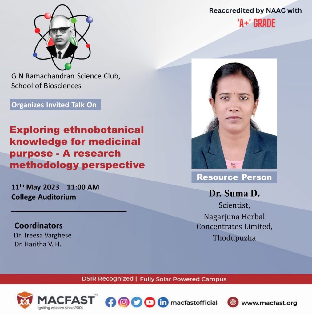 Talk on "Exploring Ethnobotanical Knowledge for Medicinal Purpose - A ...